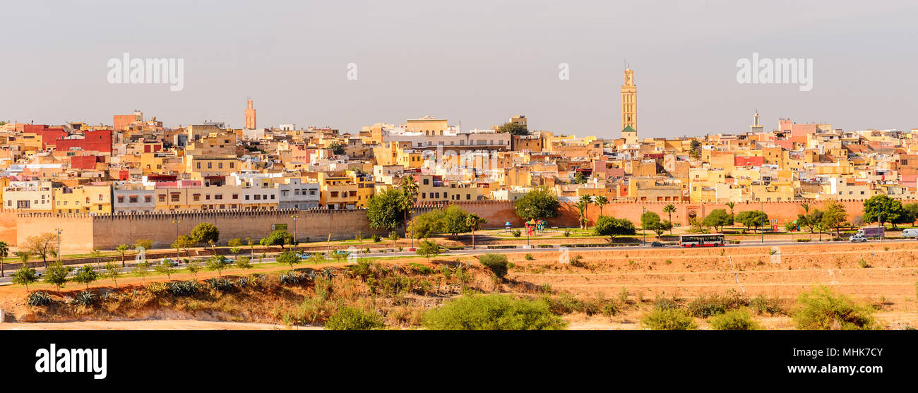 Panoramic view of Meknes, a city in Morocco which was founded in the ...