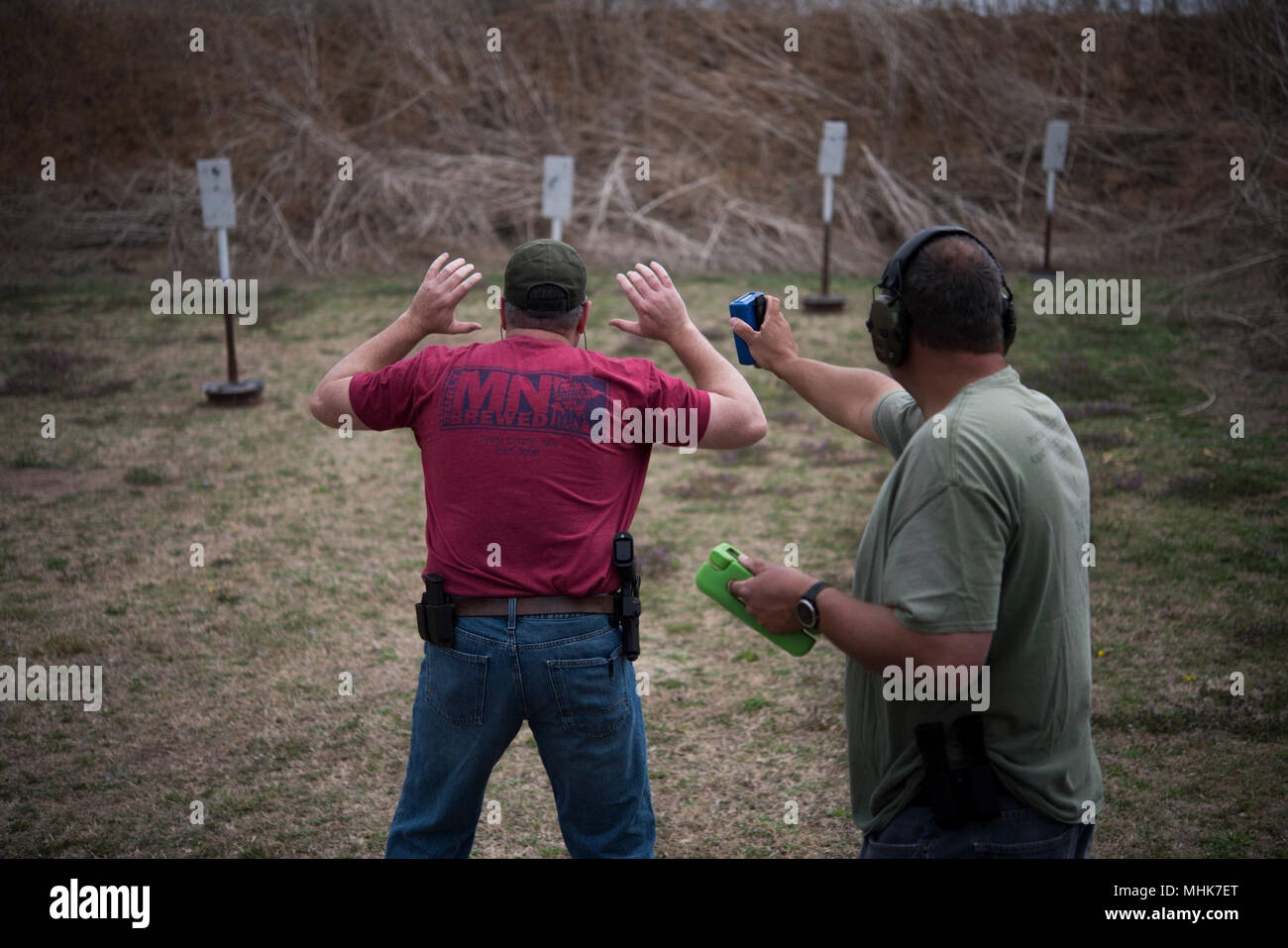 A Vance Chisholm Trail shooter prepares to shoot during a Steel ...