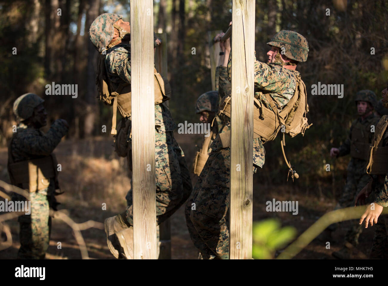 U.S. Marines with 8th Marine Regiment, 2nd Marine Division perform pull ...