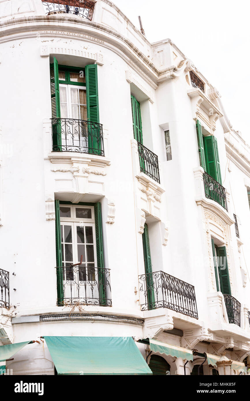 Architecture of Tetouan, a city in northern Morocco. Tetouan is one of ...