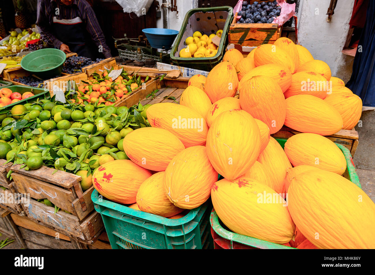 Market place of Tetouan, a city in northern Morocco. Tetouan is one of ...