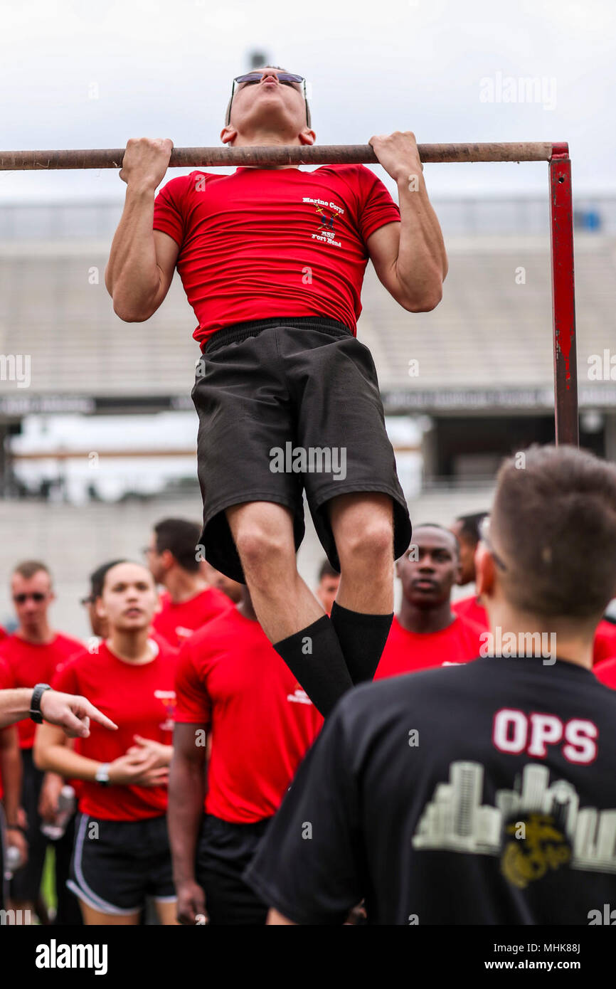 U.S. Marines and poolees with Recruiting Station Houston, conduct an ...