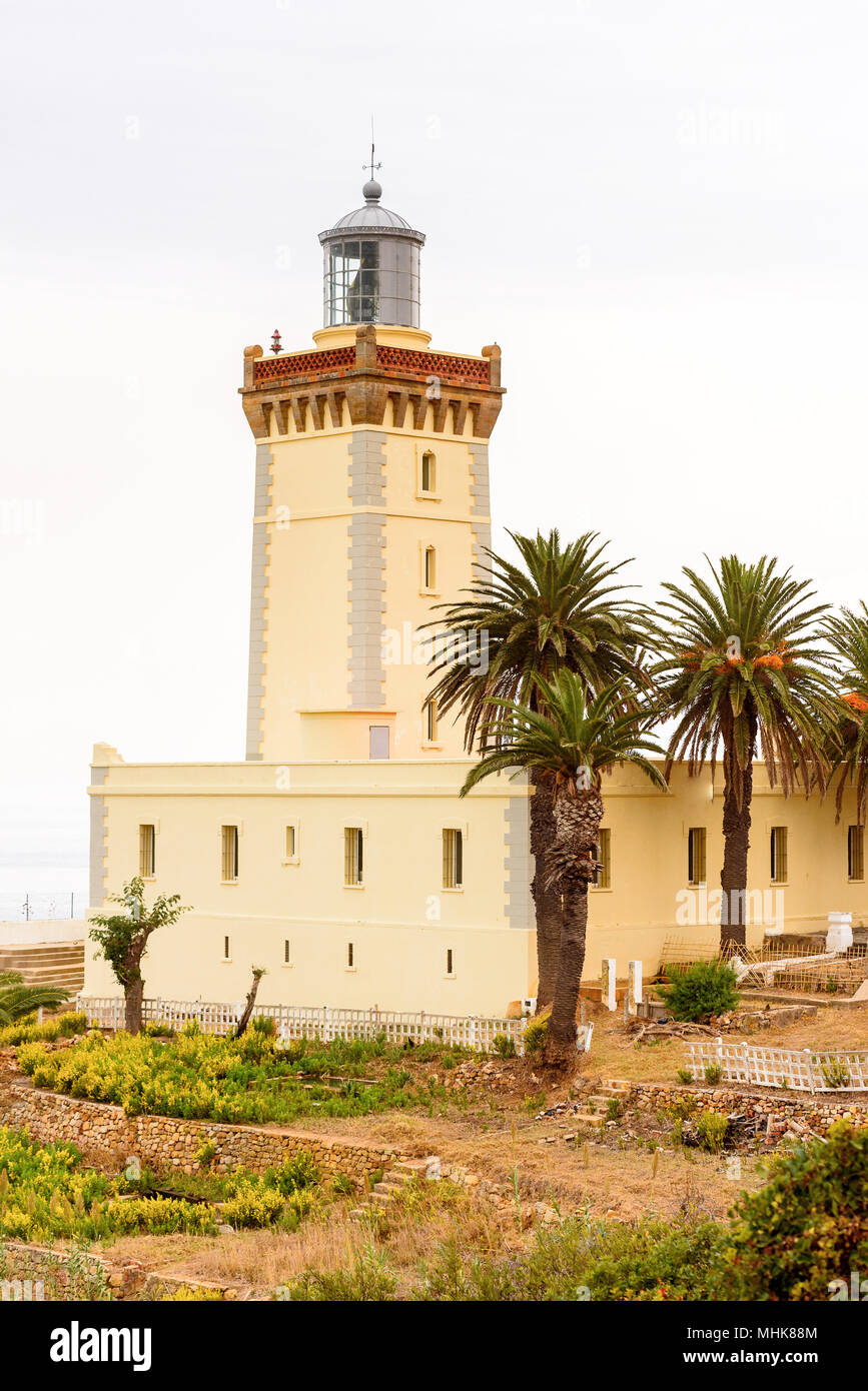 Spartel lighthouse of Tangier, a major city in northern Morocco. It is ...