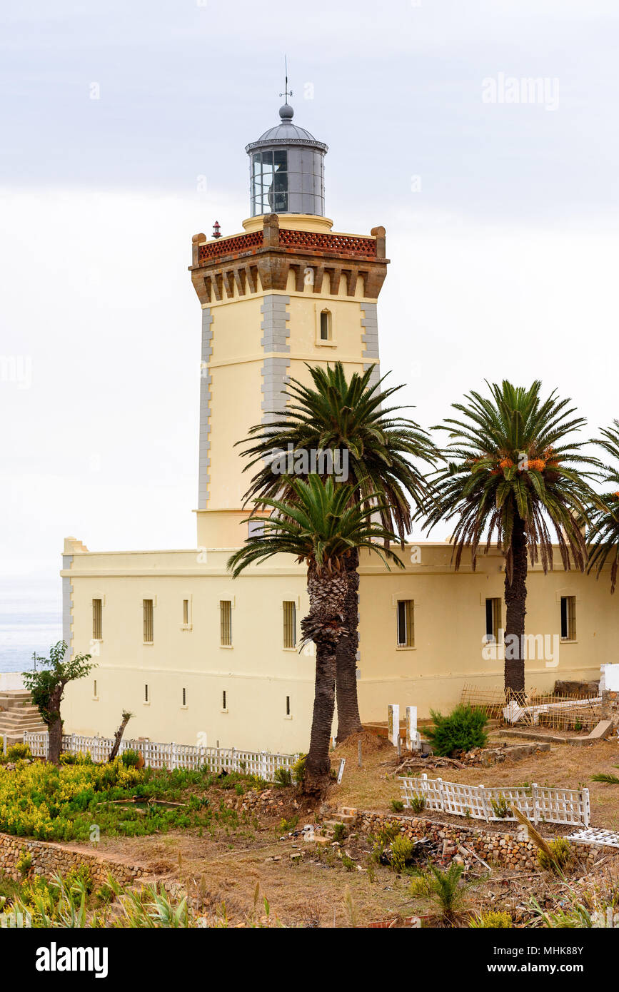 Spartel lighthouse of Tangier, a major city in northern Morocco. It is ...
