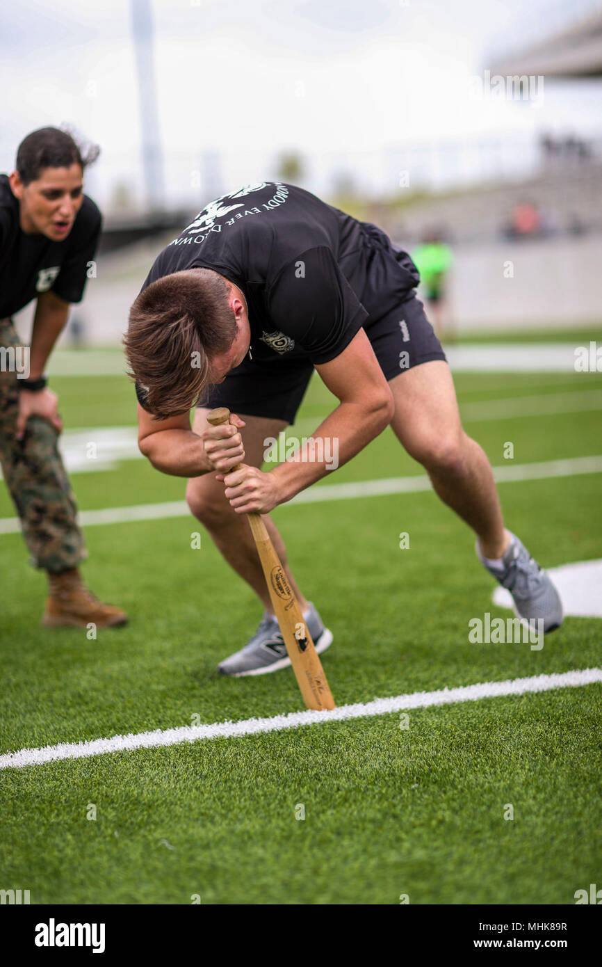 U.S. Marines and poolees with Recruiting Station Houston, conduct an ...
