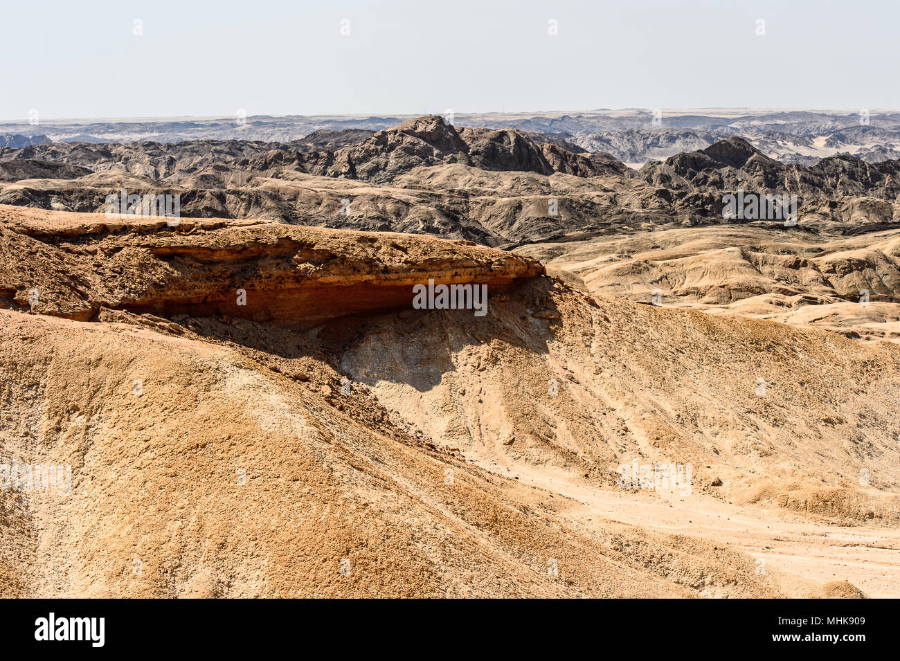 Amazing panoramic view of the Moon landscape, Namibia desert, Africa ...