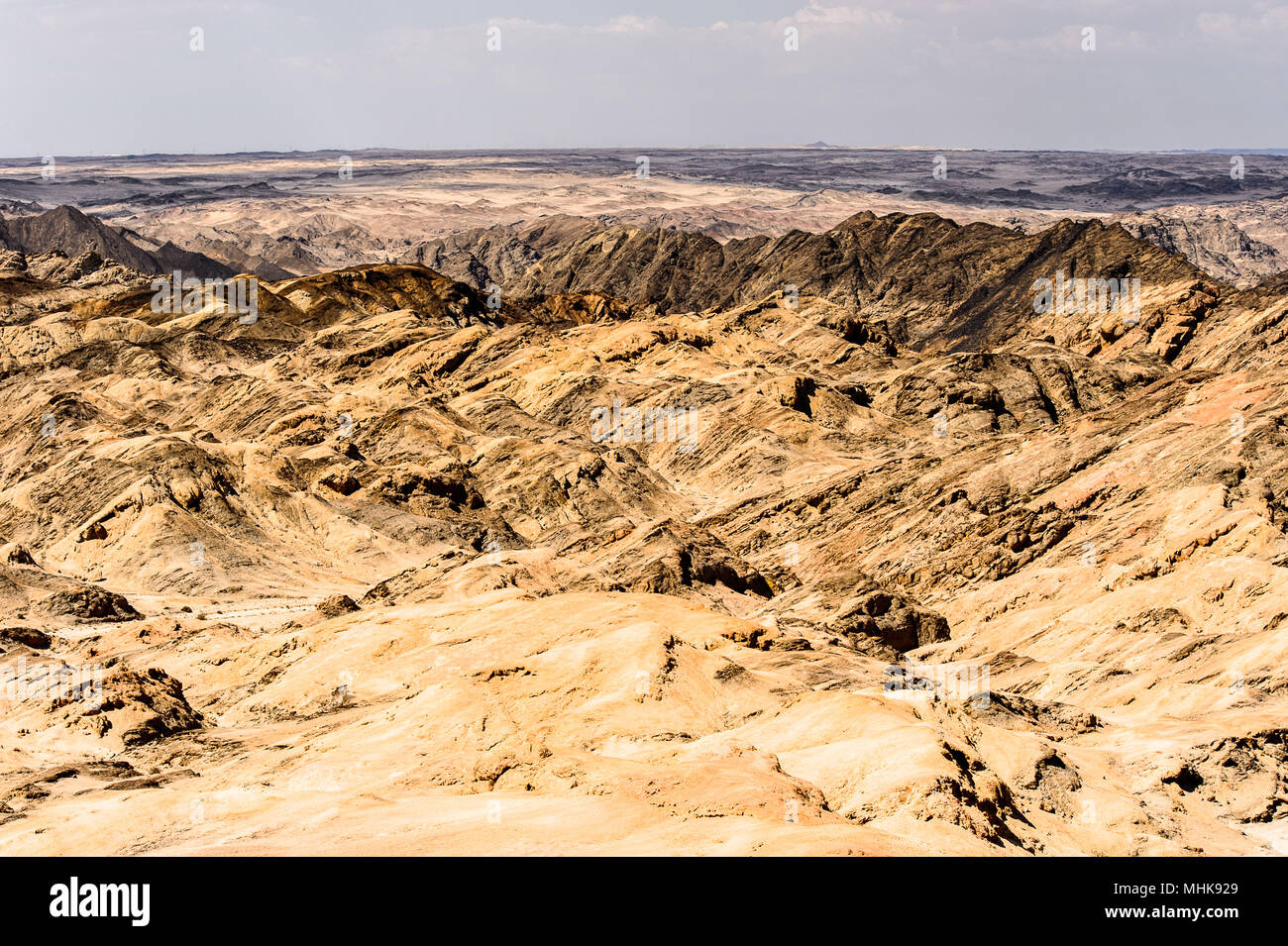 Amazing panoramic view of the Moon landscape, Namibia desert, Africa ...