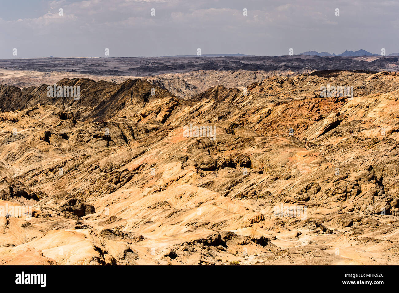 Amazing panoramic view of the Moon landscape, Namibia desert, Africa ...