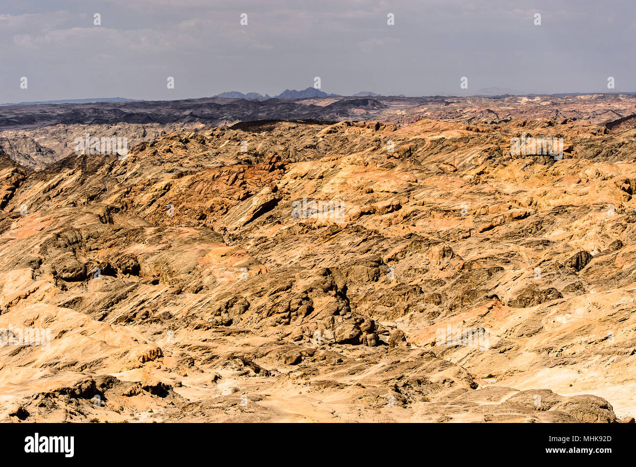 Amazing panoramic view of the Moon landscape, Namibia desert, Africa ...