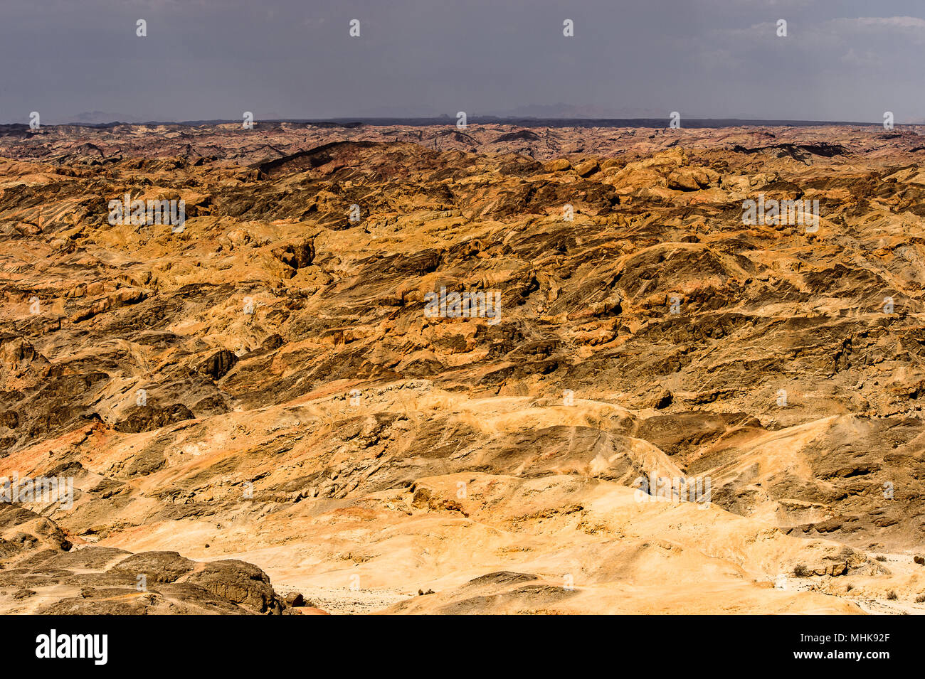 Amazing panoramic view of the Moon landscape, Namibia desert, Africa ...