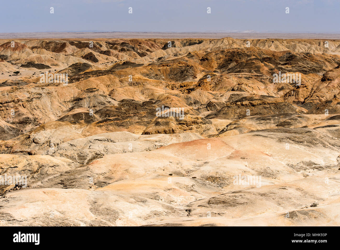 Amazing panoramic view of the Moon landscape, Namibia desert, Africa ...