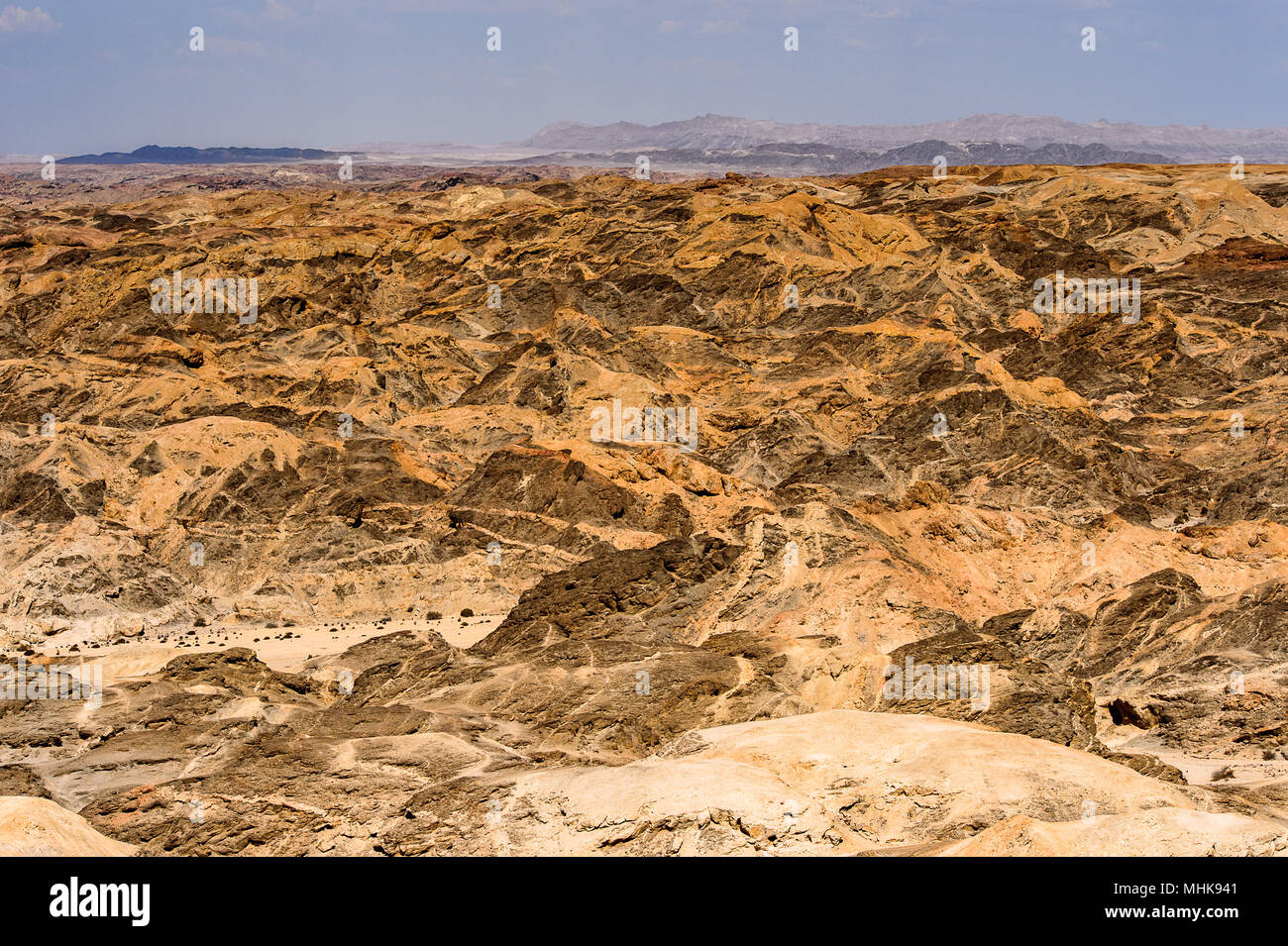 Amazing panoramic view of the Moon landscape, Namibia desert, Africa ...