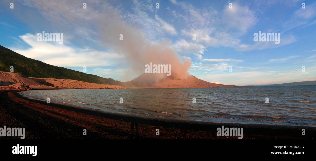 Eruption of Tavurvur volcano at Rabaul, New Britain island, Papua New ...