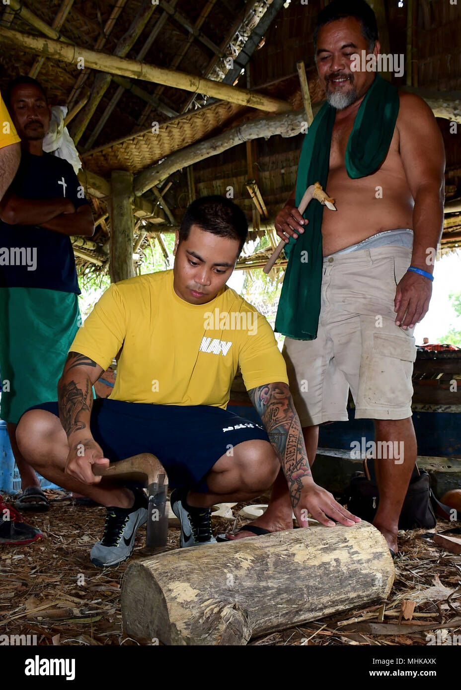 YAP, Federated States of Micronesia (March 27, 2018) Chief Larry (right ...