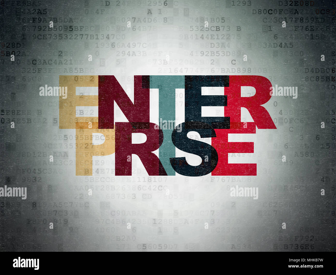 Business concept: Enterprise on Digital Data Paper background Stock ...