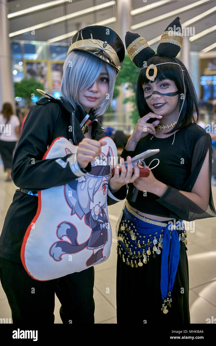 Comic Con girls costume Cosplay Bangkok Thailand Southeast Asia Stock ...