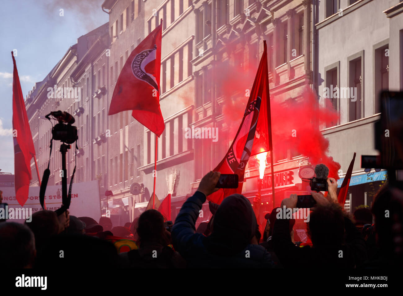 Berlin, Germany on May 1, 2018. Impressions from the May Day ...