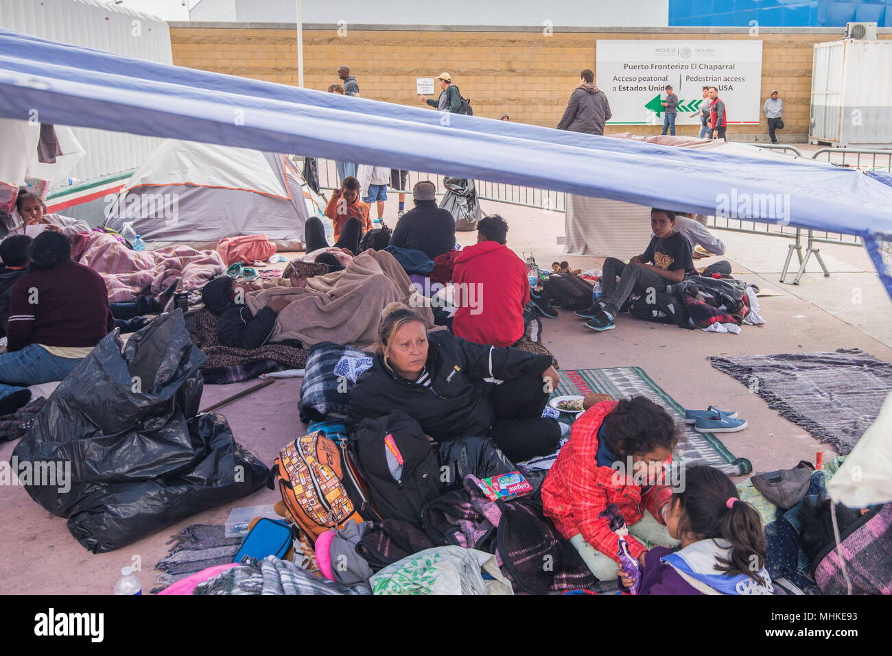 Tijuana, Mexico. 1st May, 2018. Members of the migrant caravan from ...