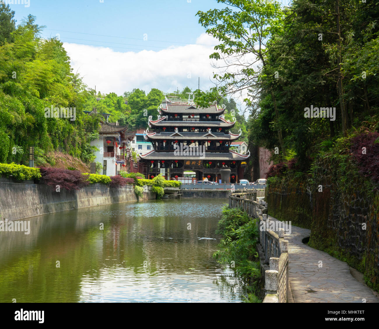 View of Entrance gate and in Enshi Tusi imperial ancient city in Hubei ...
