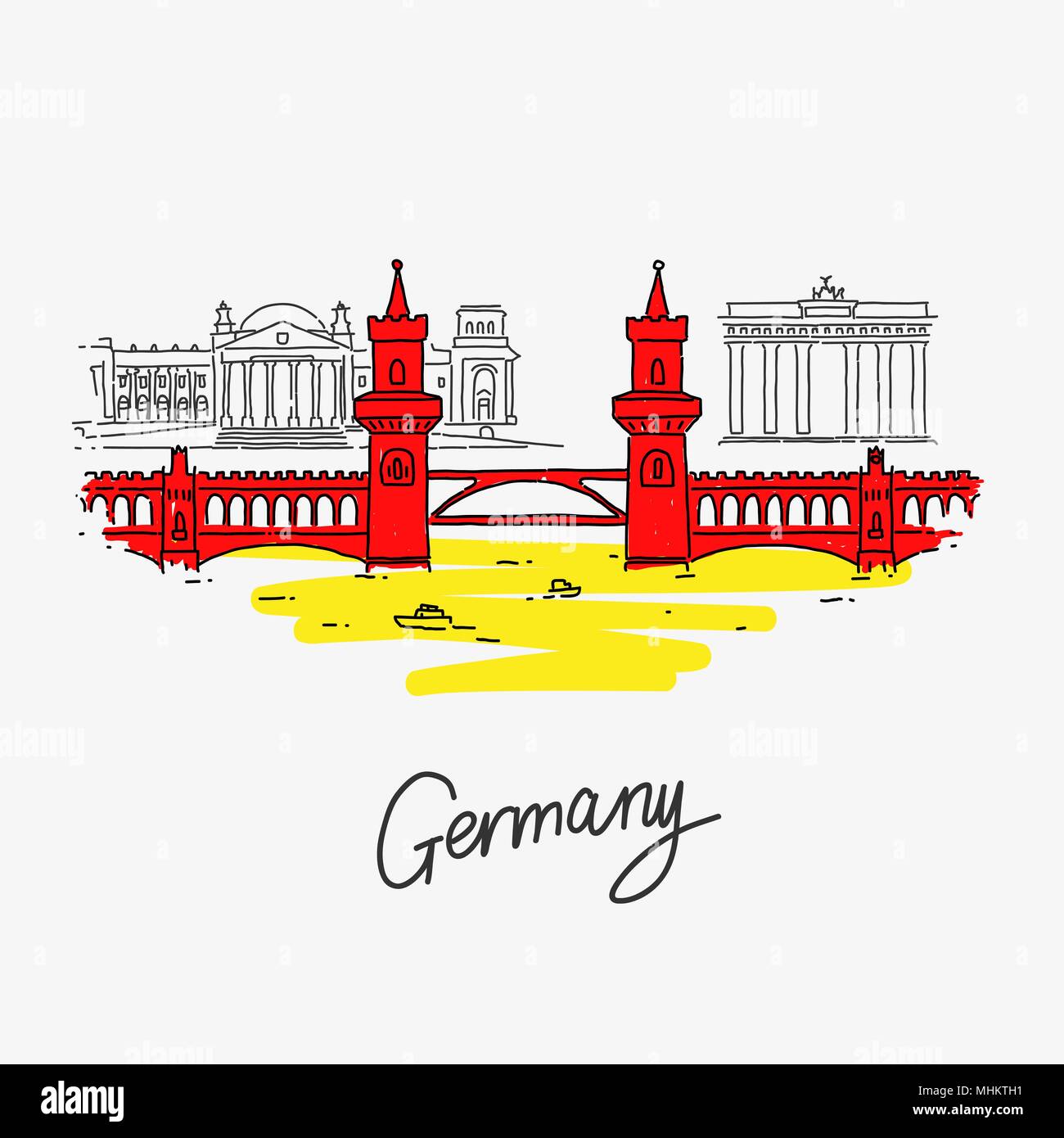 German Historical Monuments of Architecture Stock Vector Image & Art ...