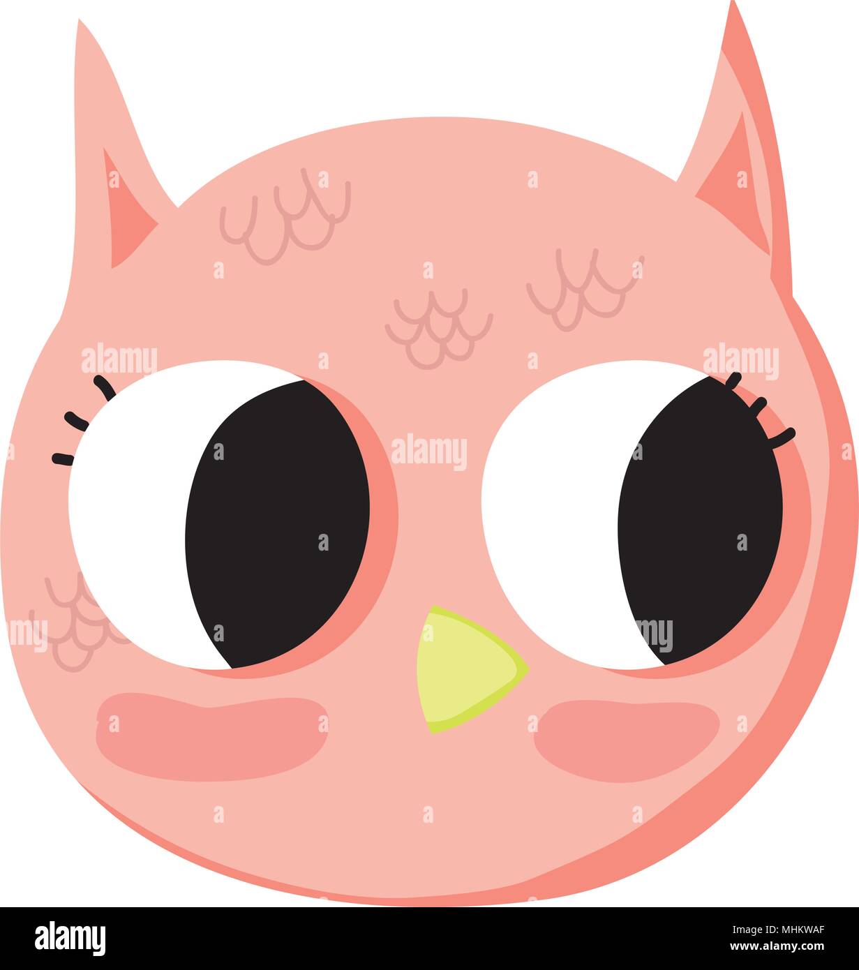 adorable owl head wild animal Stock Vector Image & Art - Alamy