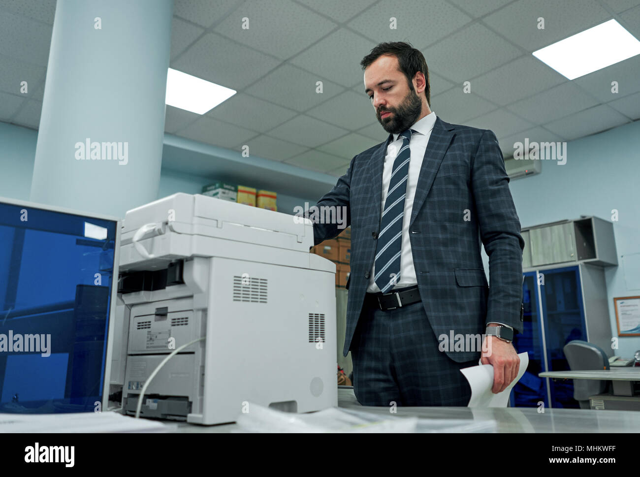 office worker scans documents Stock Photo - Alamy