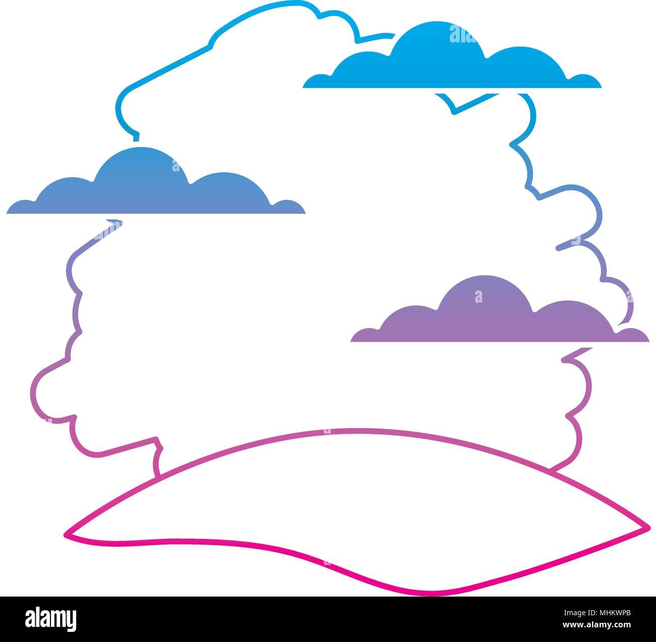 degraded line nature landscape with clouds in the sky and mountain ...