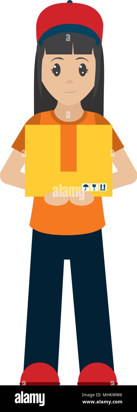 Woman receiving parcel Stock Vector Images - Alamy