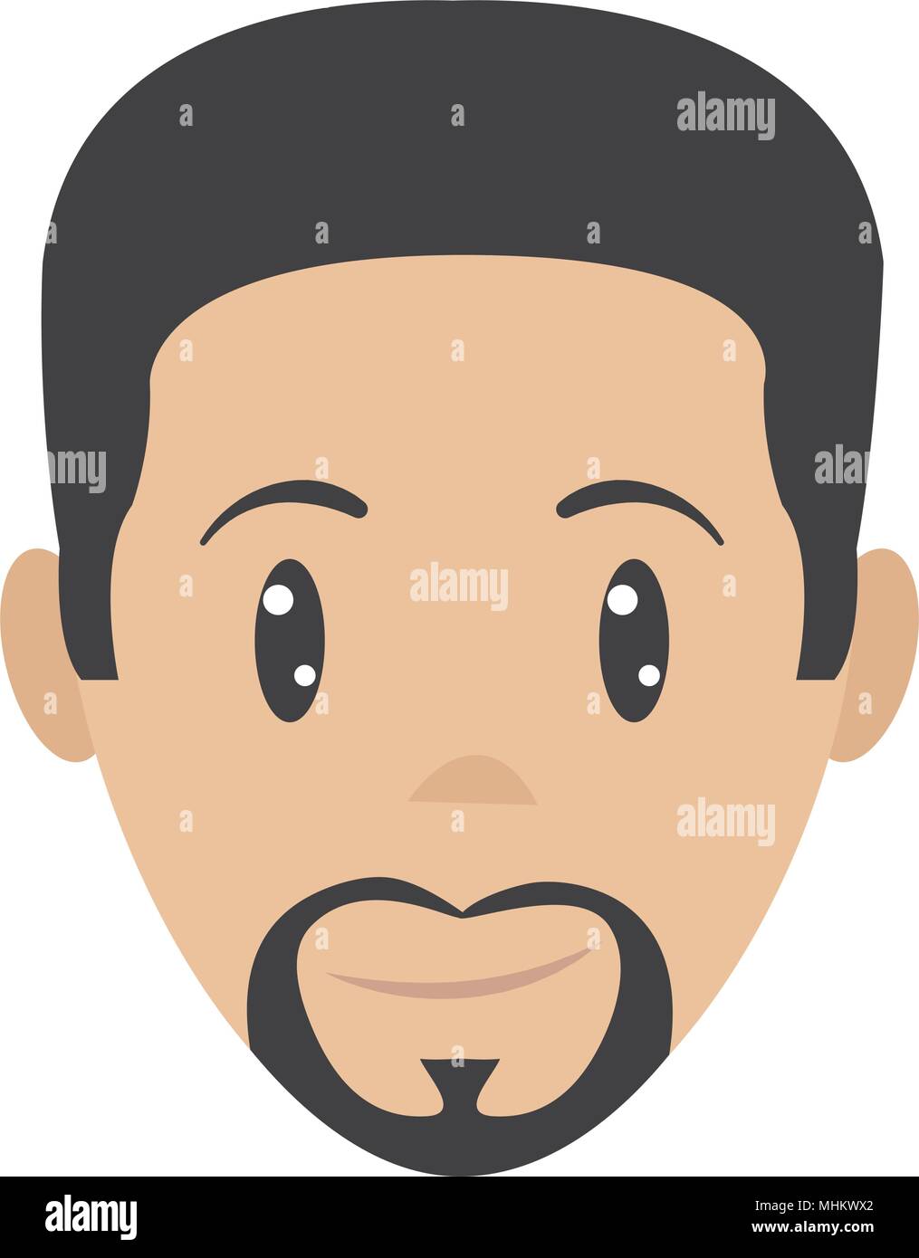happy man head with hairstyle and beard Stock Vector Image & Art - Alamy