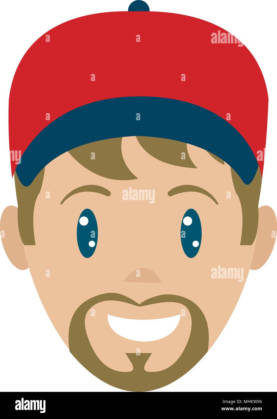 happy man head with cap and beard Stock Vector Image & Art - Alamy