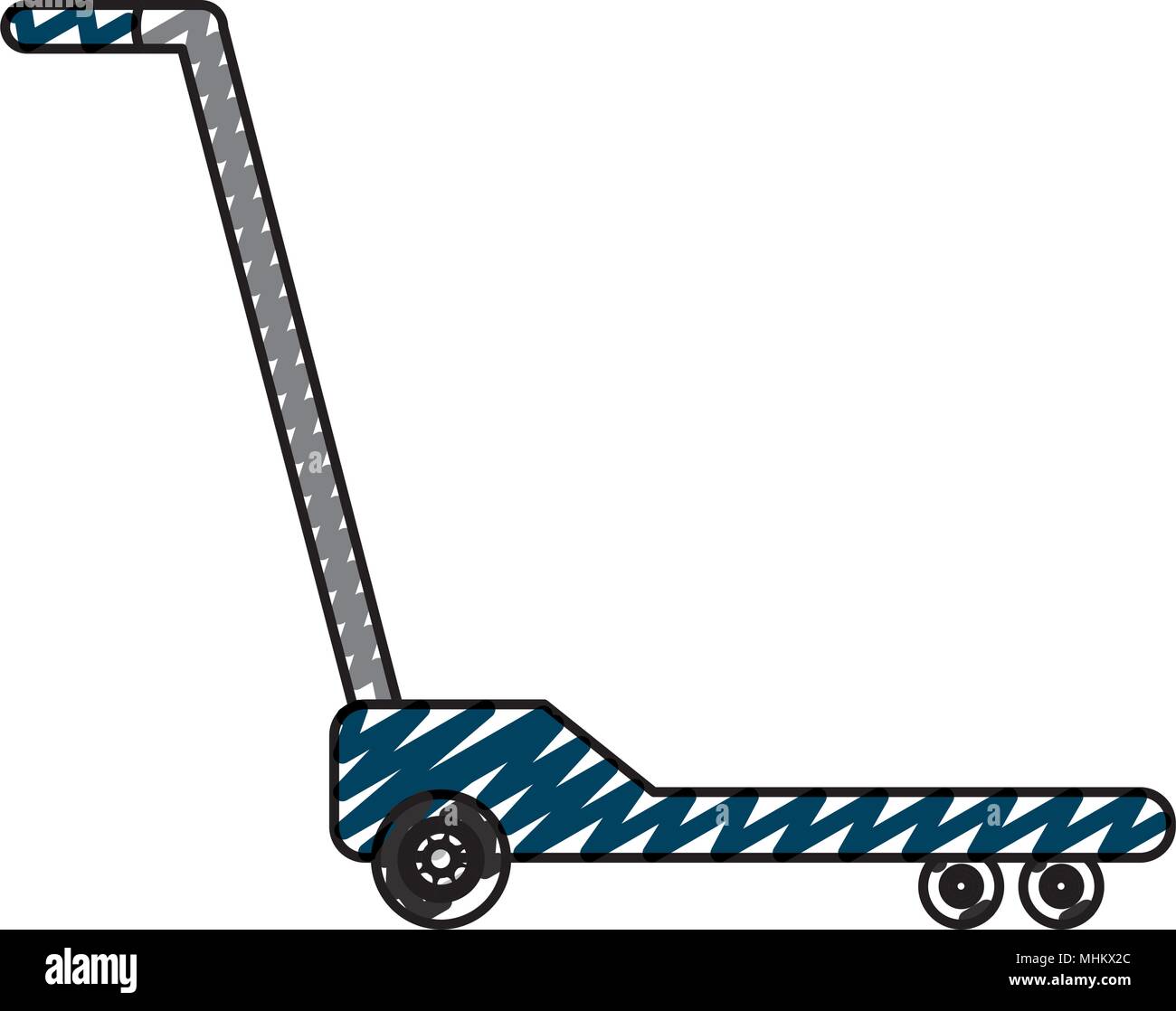 doodle platform trolleys obejct to delivery cargo Stock Vector Image ...