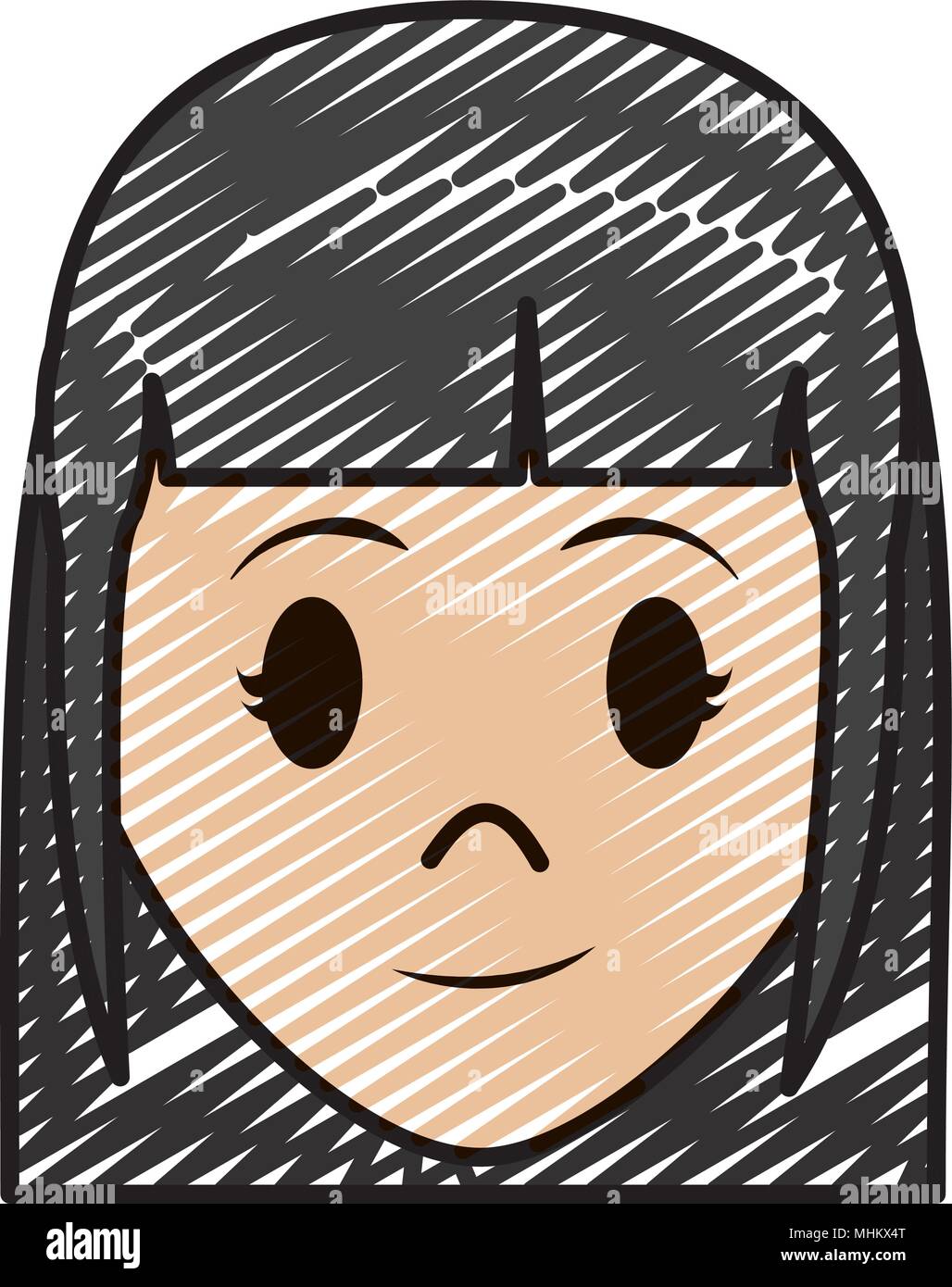 doodle happy woman head with hairstyle design Stock Vector Image & Art ...