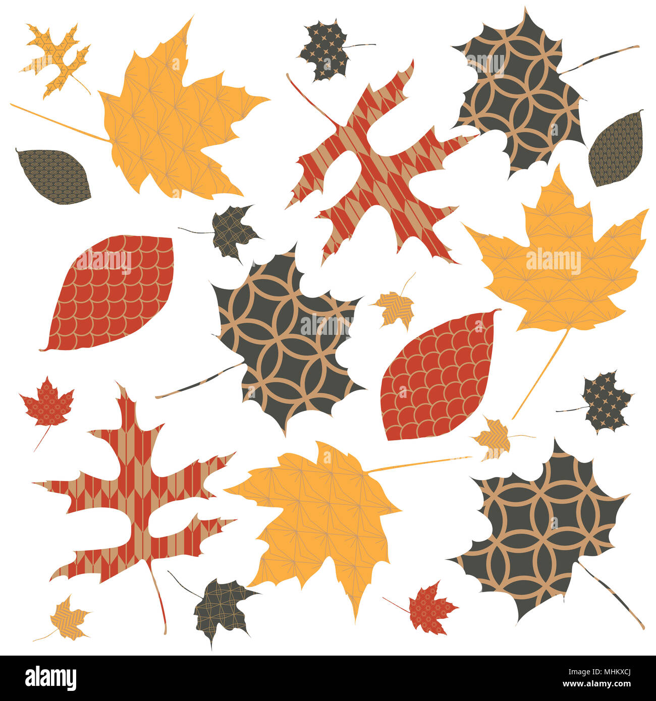 Japanese print leaves hi-res stock photography and images - Alamy