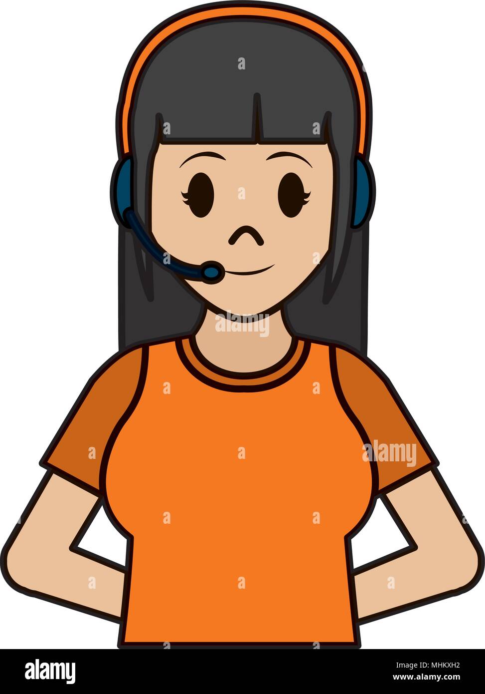 color woman call center agent service Stock Vector Image & Art - Alamy