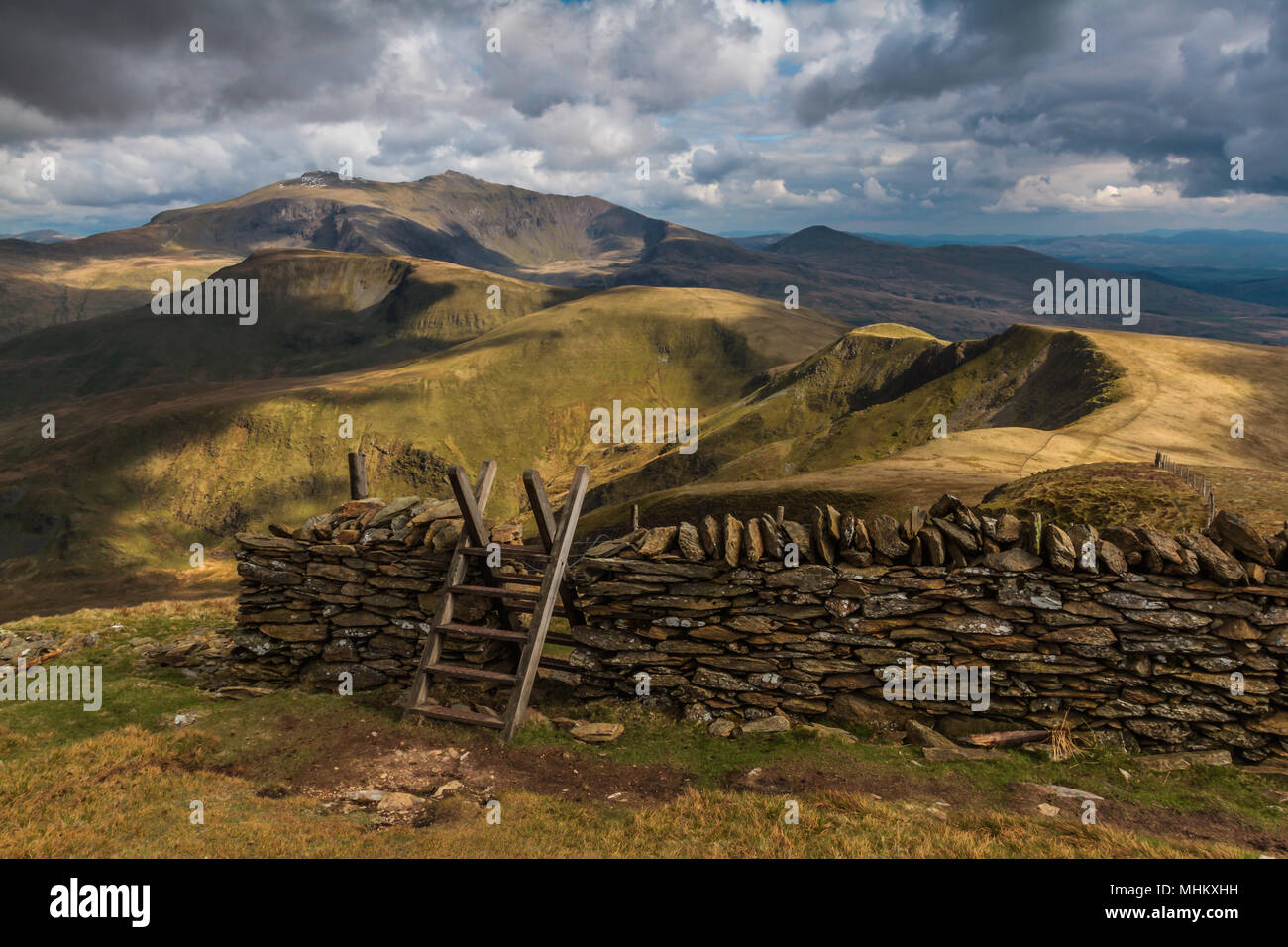 Snowdon massif from Moel Eilio, Wales Stock Photo - Alamy