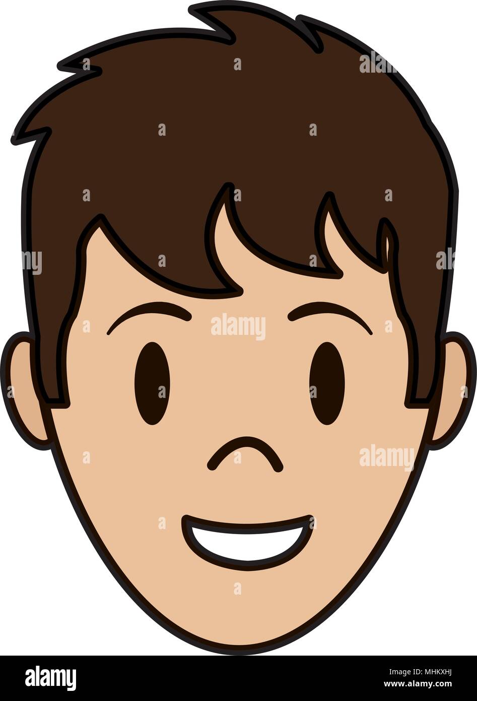 color happy man head with hairstyle design Stock Vector Image & Art - Alamy