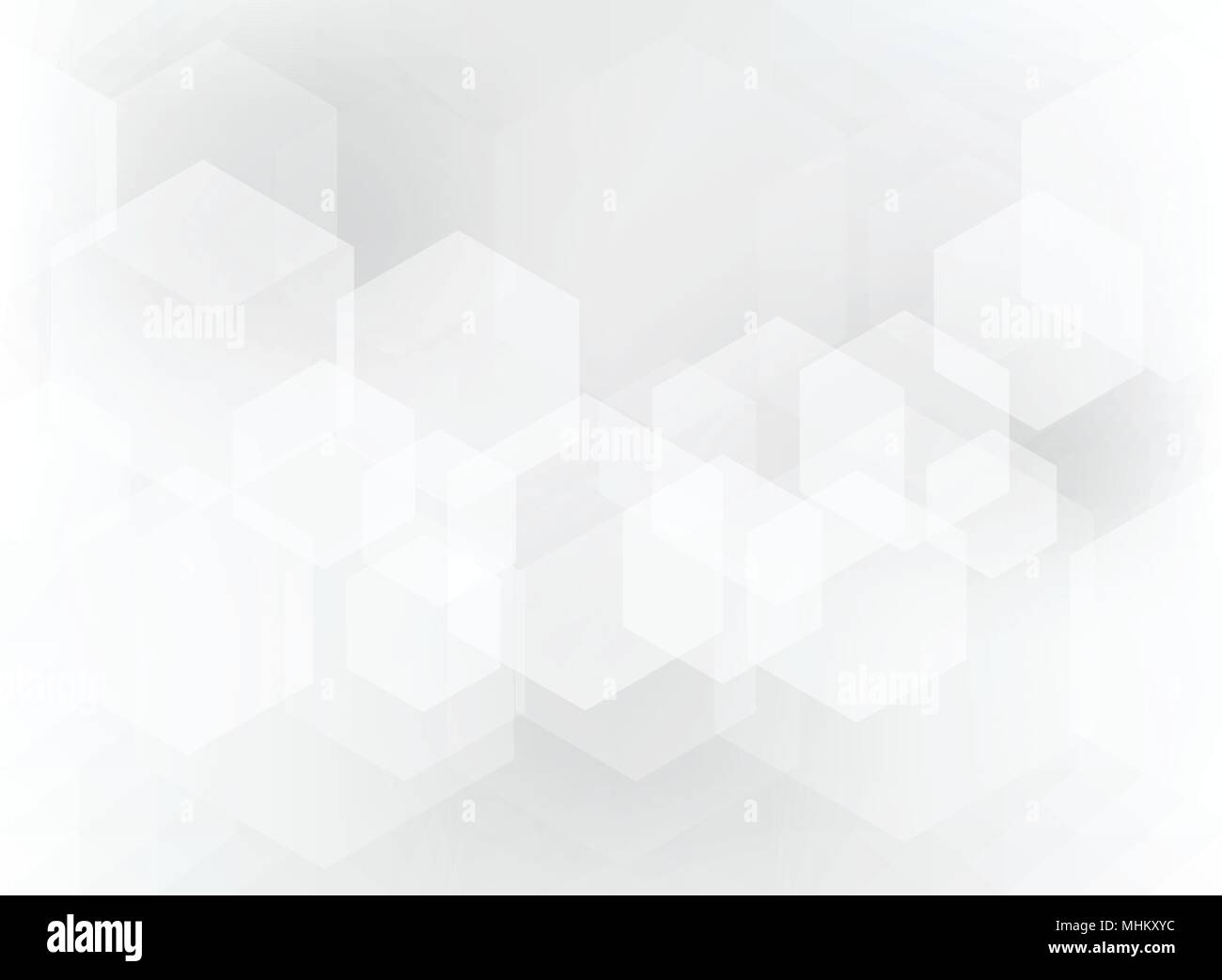 Abstract geometric hexagon overlay pattern on white and gray background. Technology template ...