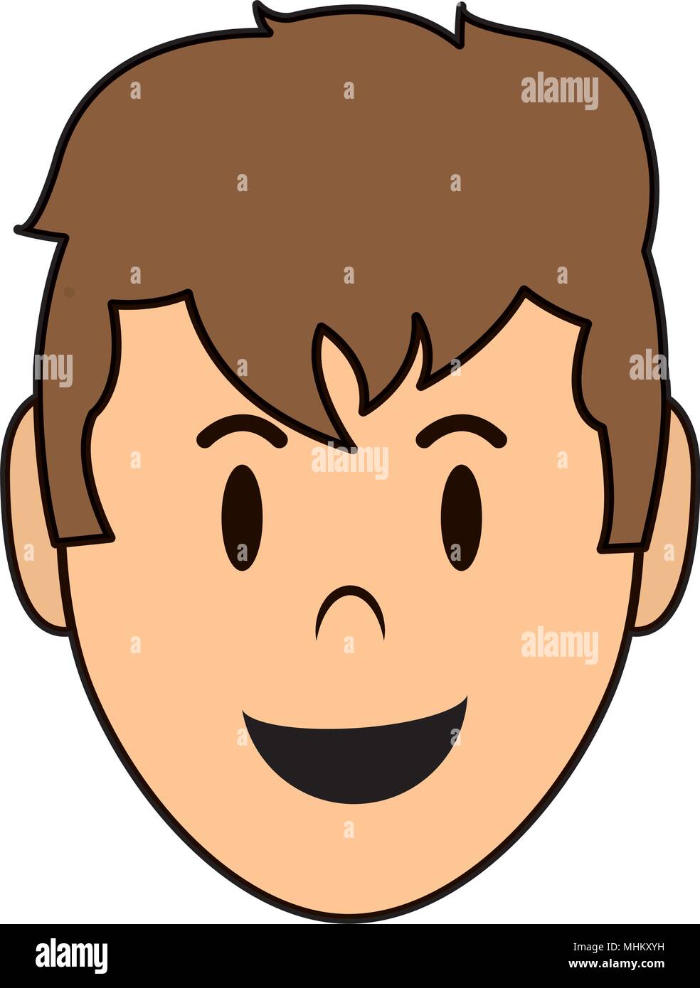 color happy man head with facial expression Stock Vector Image & Art ...