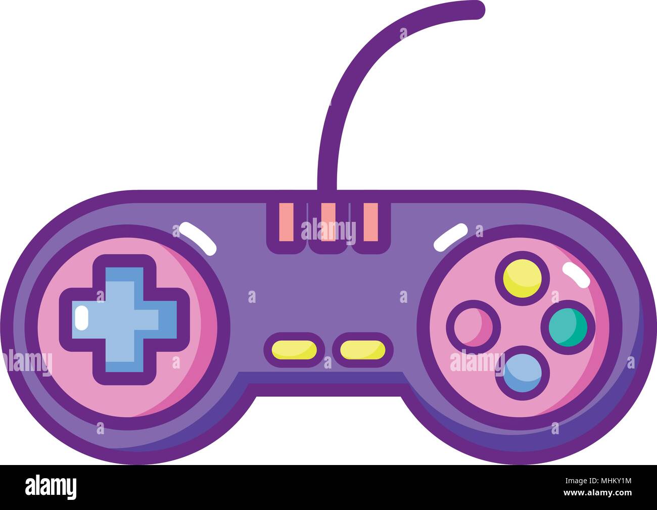 videogame controller with play buttons technology Stock Vector Image ...