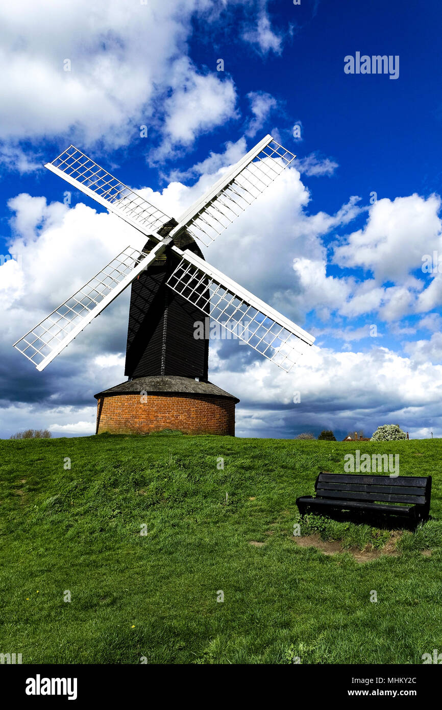 Brill Windmill on Brill Hill in Buckinghamshire, UK. Summers day with ...