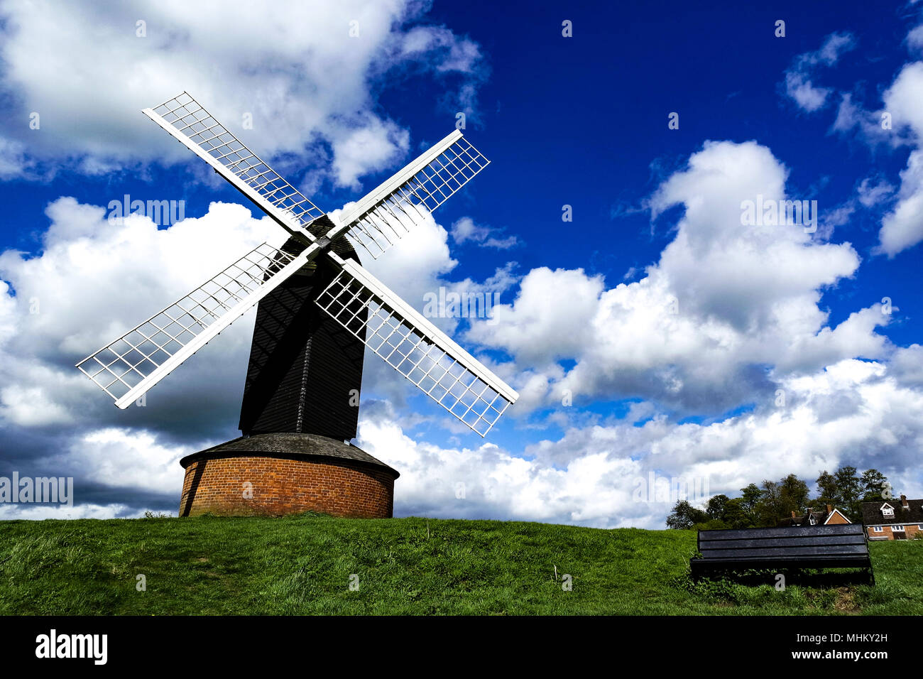 Brill Windmill on Brill Hill in Buckinghamshire, UK. Summers day with ...