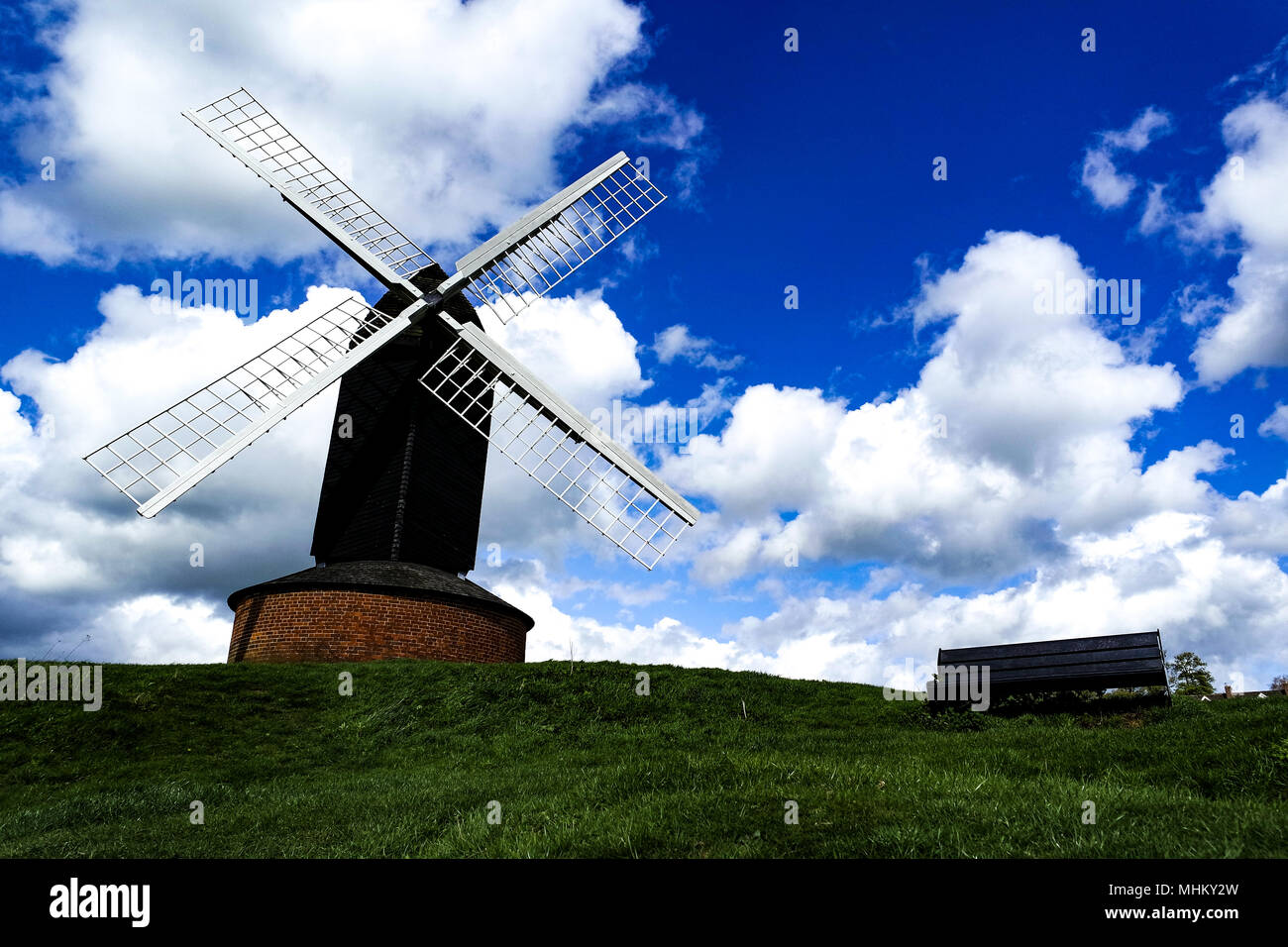 Brill Windmill on Brill Hill in Buckinghamshire, UK. Summers day with ...