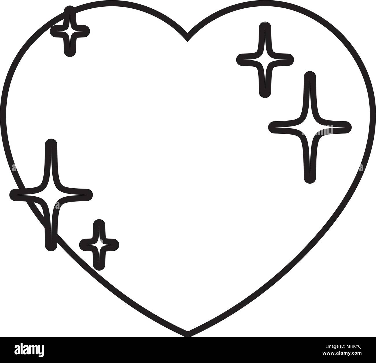 line romantic heart symbol and videogame life Stock Vector Image & Art ...