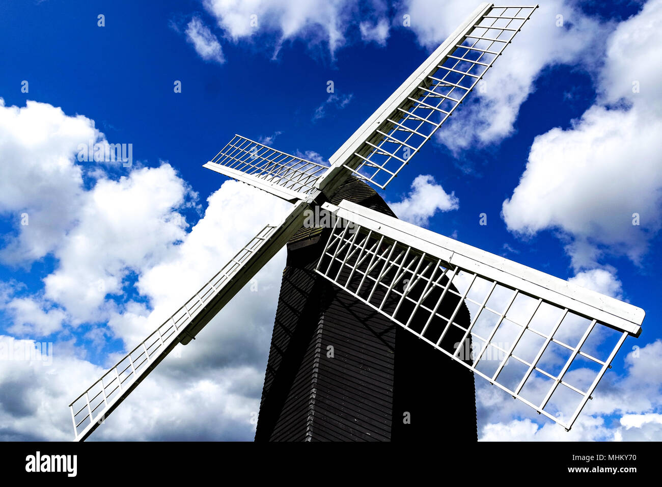 Brill Windmill on Brill Hill in Buckinghamshire, UK. Summers day with ...