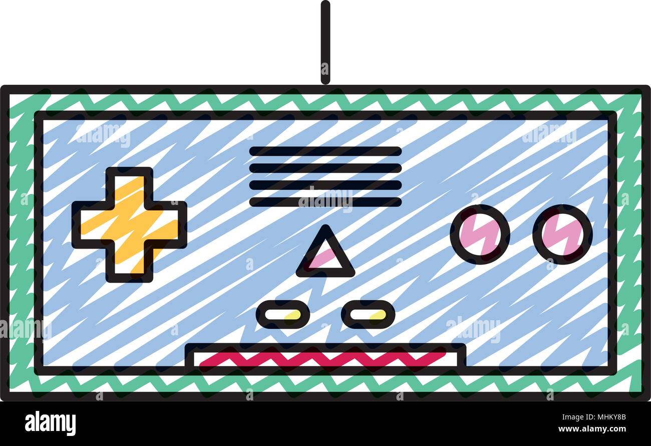 doodle electronic videogame console with simulator buttons Stock Vector ... doodle electronic videogame console with simulator buttons Stock Vector ...