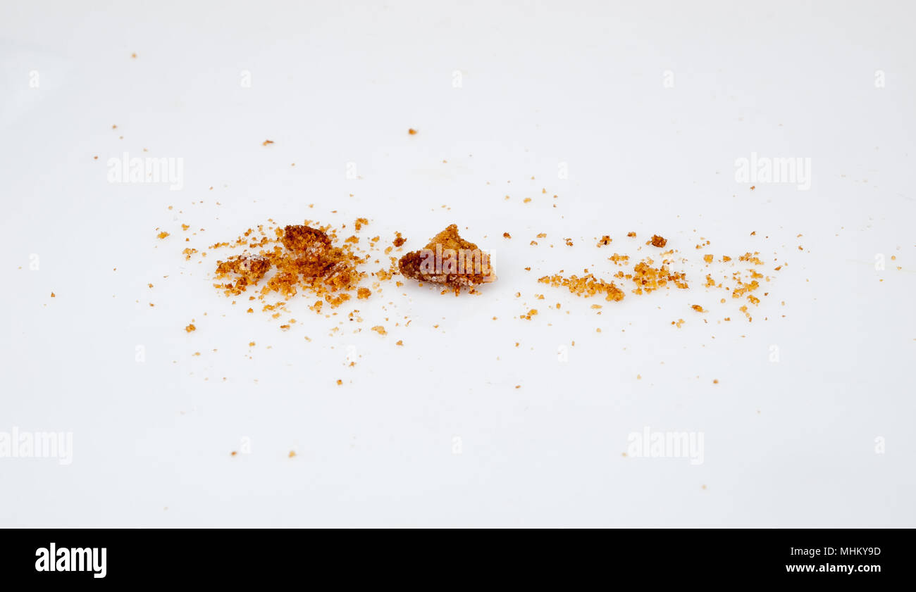 Scattered crumbs isolated on white background Stock Photo - Alamy