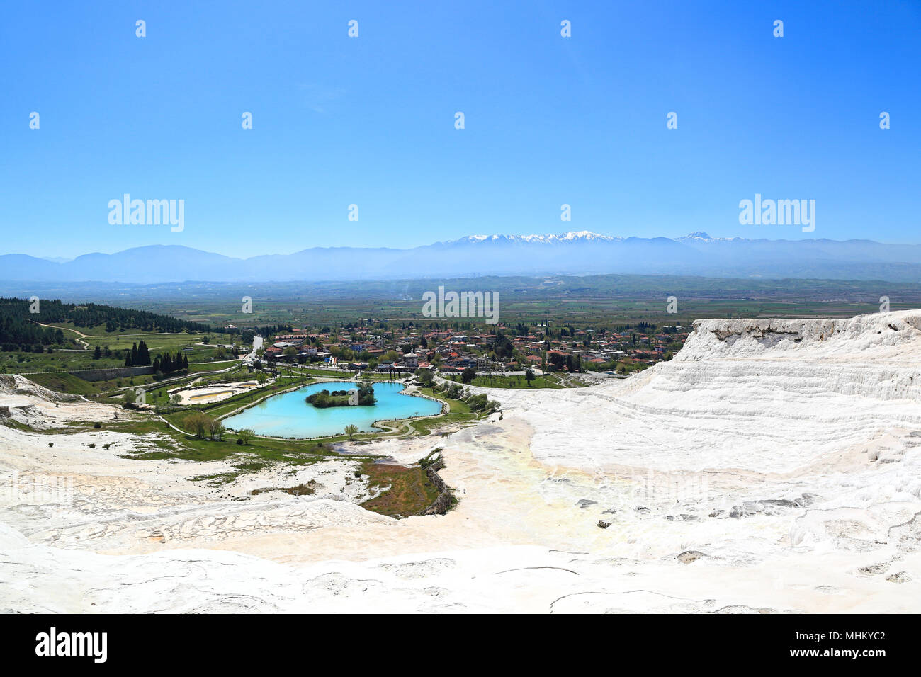 Pamukkale - Calcium deposits from natural thermal springs, Turkey Stock ...