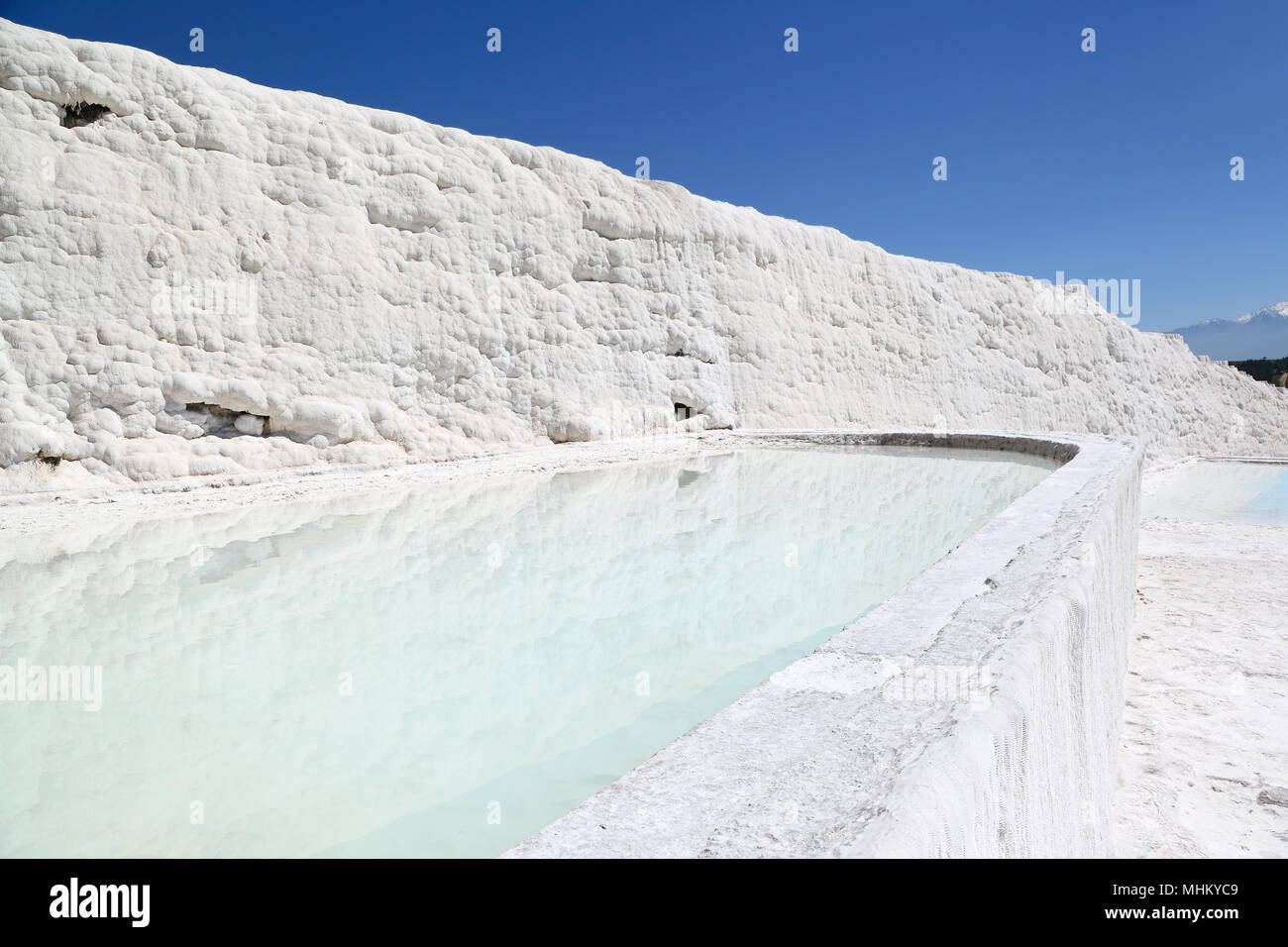 Pamukkale - Calcium deposits from natural thermal springs, Turkey Stock ...