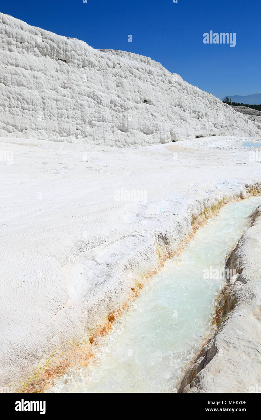 Pamukkale - Calcium deposits from natural thermal springs, Turkey Stock ...