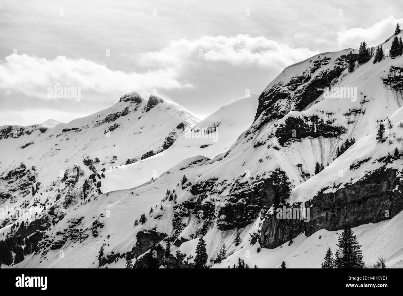 Stunning view alps on Black and White Stock Photos & Images - Alamy